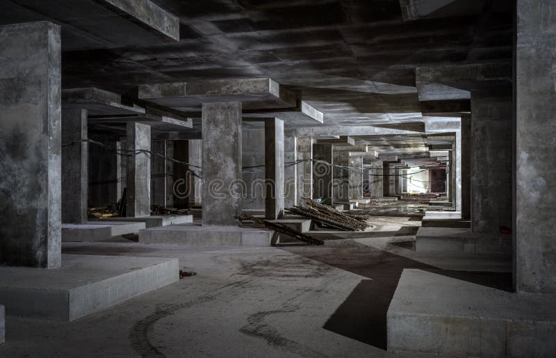Concrete Construction of Underground Level of Building Stock Photo ...
