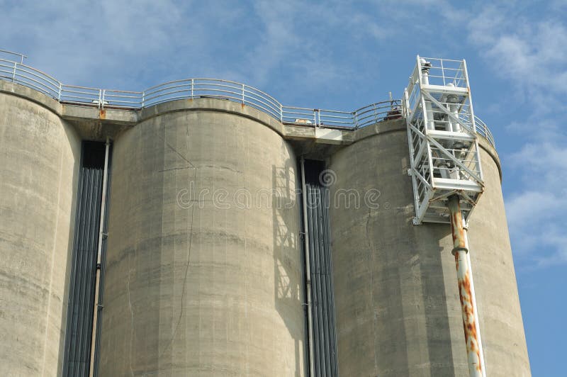Concrete industrial silo stock photo. Image of architecture - 93336062