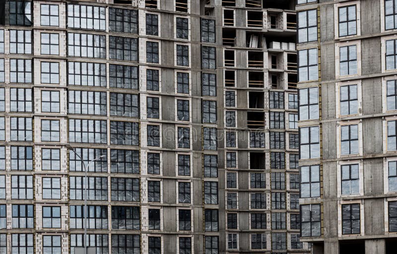 Concrete Core of a Tall Apartment Building Under Construction Stock ...