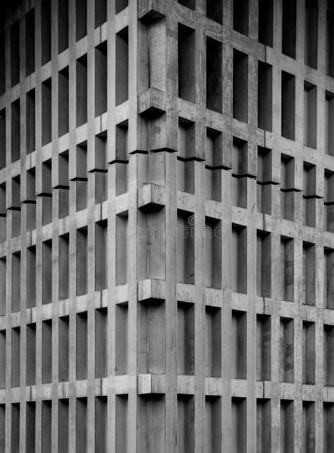 Concrete Corner of a Building with Modern Rhythmic Pattern Stock Image ...