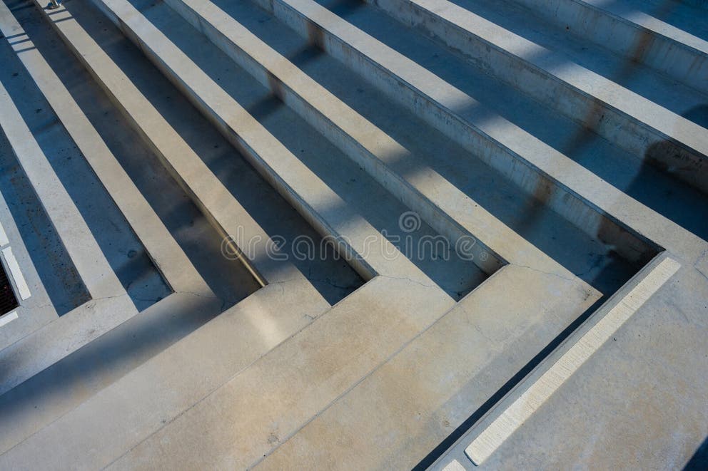 Concrete Corner Stairs in an Angle.. Stock Photo - Image of ...