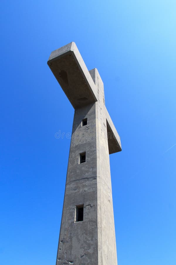 Concrete Cross with Blue Sky in Rhodes Stock Photo - Image of blue ...