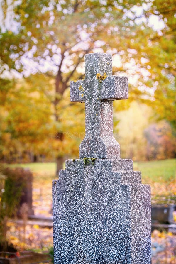Concrete cross stock image. Image of aged, flower, concrete - 160697507