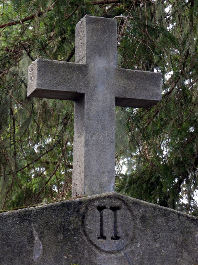 Concrete Cross stock photo. Image of christianity, wooded - 41163364