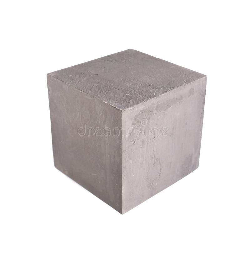 Concrete Cube or Cement Brick Isolated on White Background ...