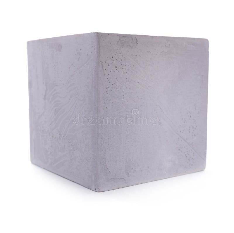 Concrete Cube or Cement Brick Isolated at White Background ...