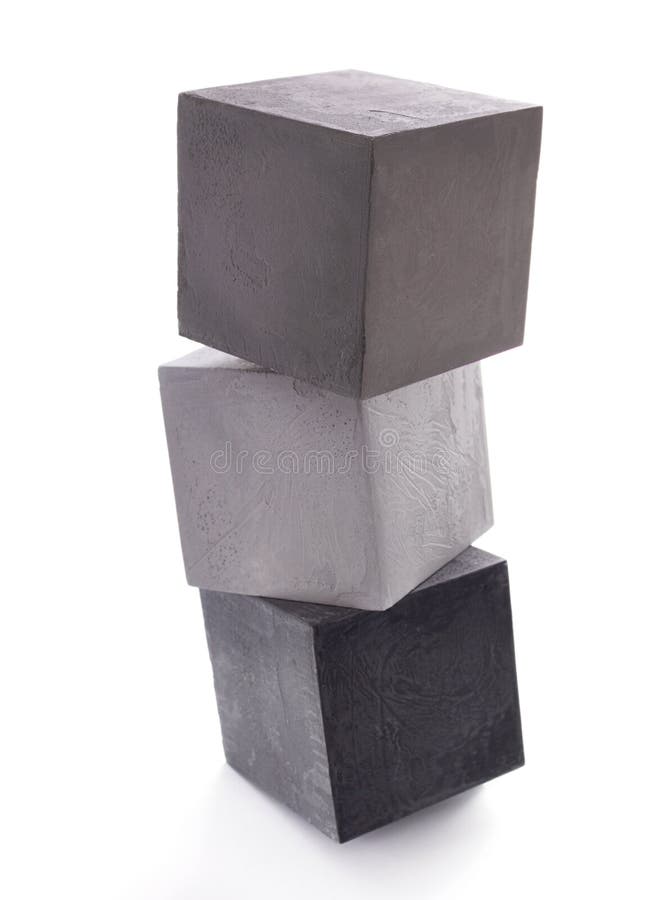 Concrete Cube or Cement Brick Isolated on White Background ...