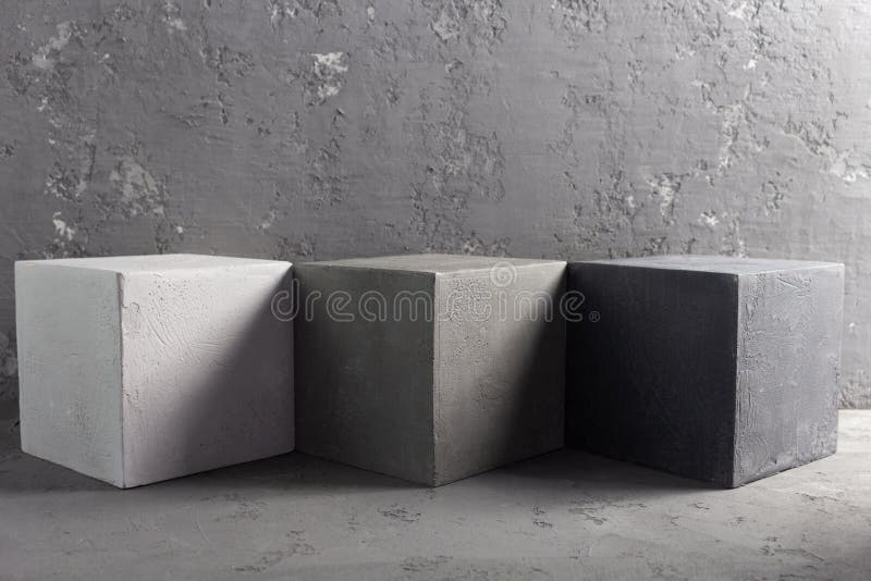 Concrete Cube or Construction Brick at Abstract Background Texture ...