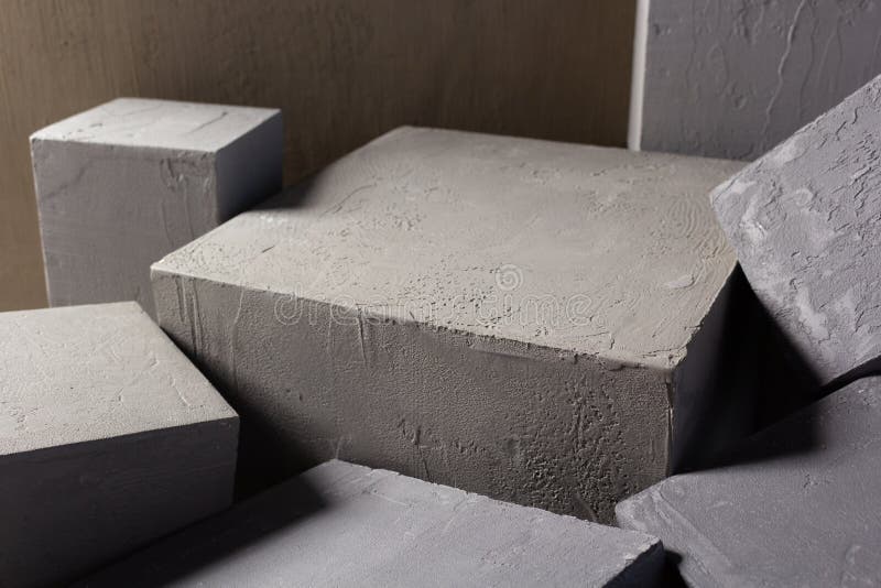 Concrete Cube or Construction Brick at Abstract Background Texture ...