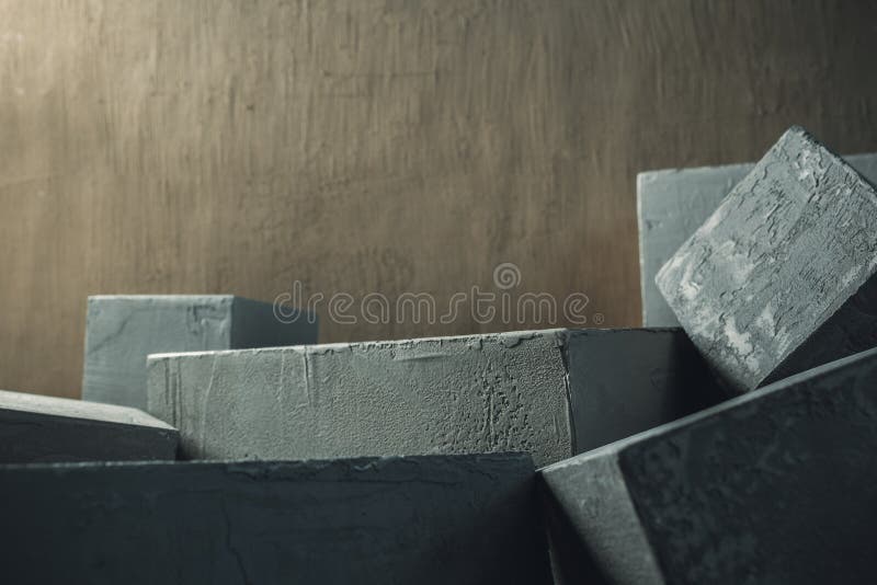 Concrete Cube or Construction Brick at Abstract Background Texture ...