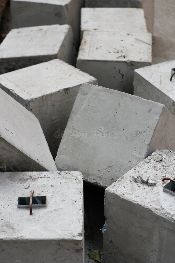 Concrete cube stock photo. Image of iron, concrete, construction ...