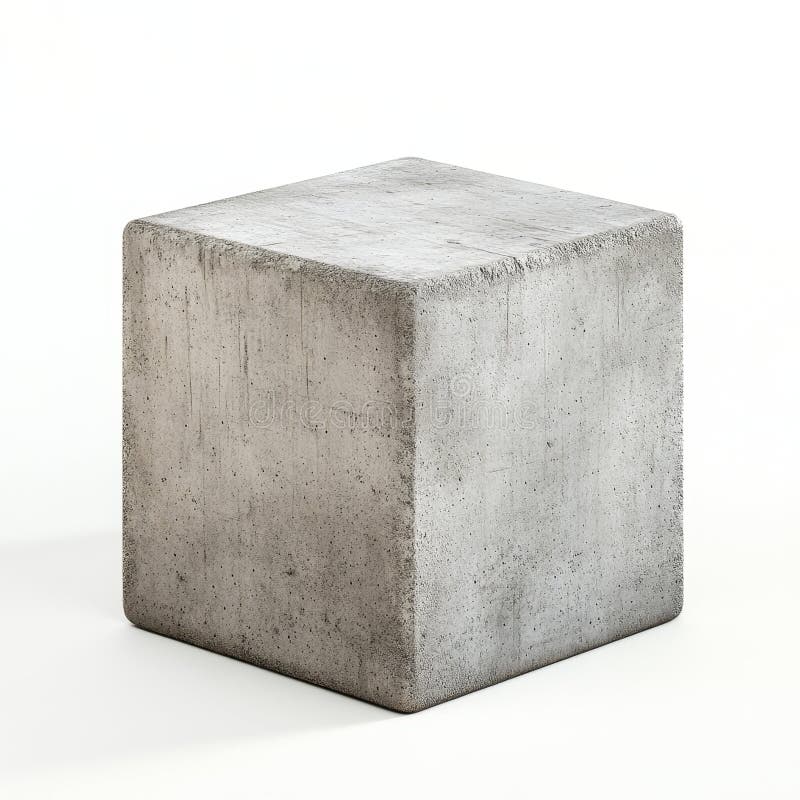 Concrete Cube Isolated on a White Background. 3d Illustration Stock ...