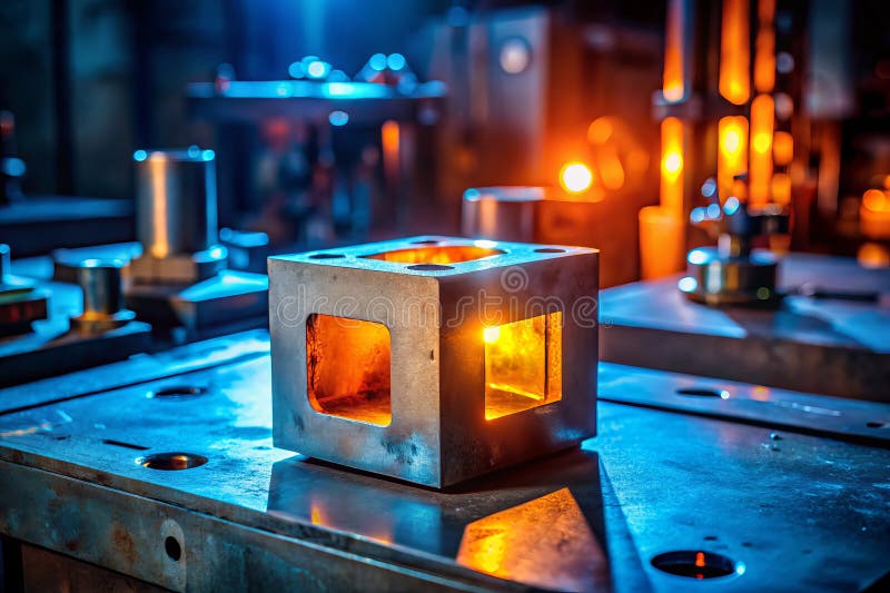 Concrete Cube Mold Strength Testing in LowLight Construction Lab ...
