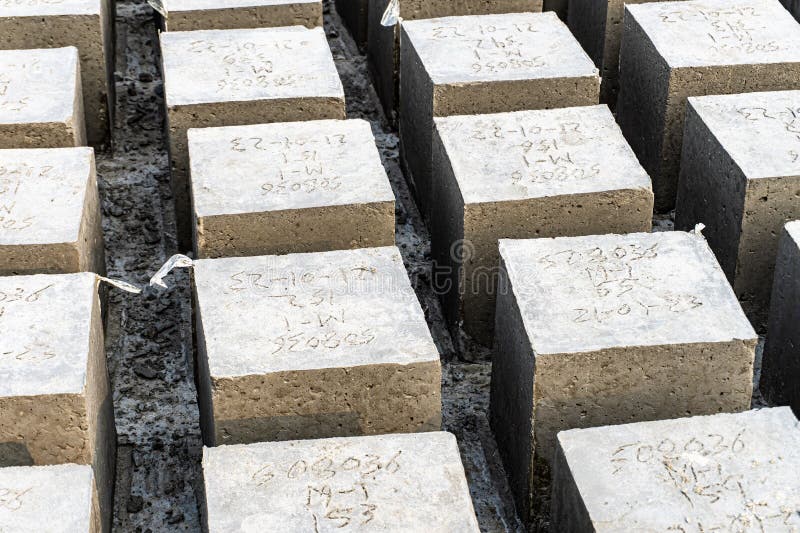 Concrete Cube Over Block Background. Rock Bolder Stock Photo - Image of ...