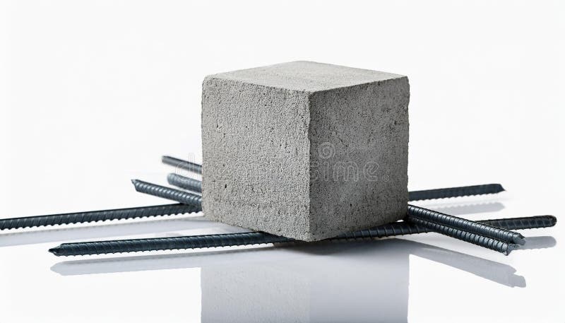Concrete Cube and Rebar for Compressive and Tensile Test, AI Gen Stock ...
