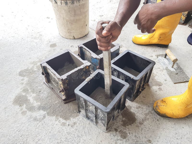 Concrete Cube Specimen for Crushing Cube Test. Stock Photo - Image of ...
