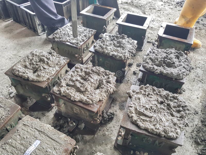 Concrete Cube Specimen for Crushing Cube Test. Stock Image - Image of ...