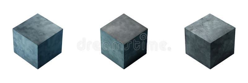 Concrete Cube with Textured Surface Isolated on Transparent Background ...