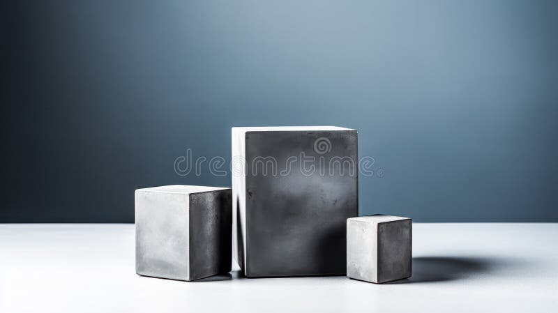 Concrete Cubes Arranged on a Gray Background Stock Image - Image of ...
