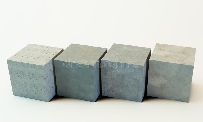 Concrete Cubes Isolated on White Background Stock Illustration ...