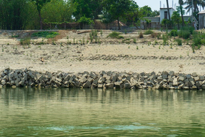 Concrete Cubes Which Serve As Coastal Protection from River Erosion ...