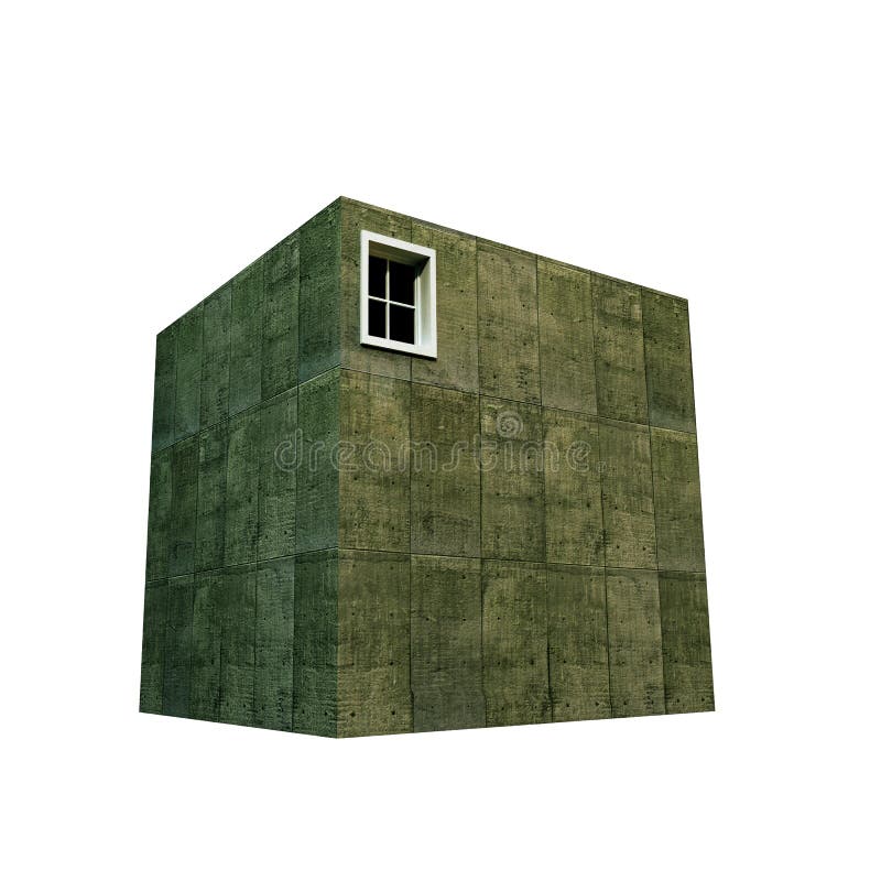 Concrete cubic house stock illustration. Illustration of exterior ...