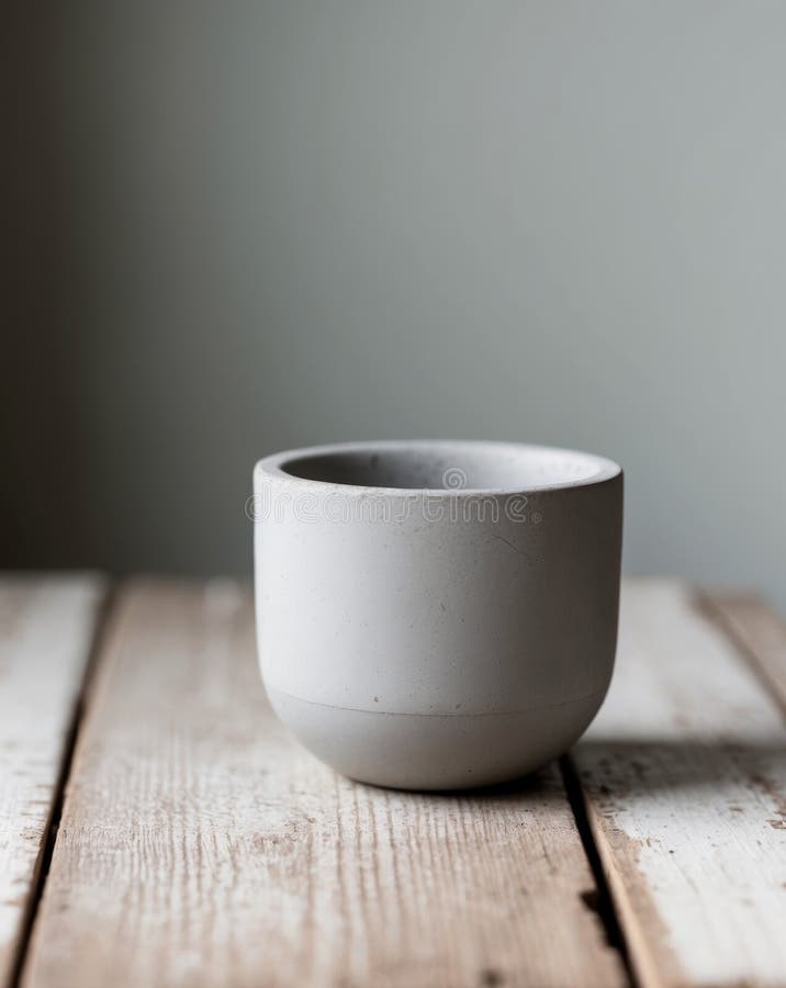 A Concrete Cup Sitting on Top of a Table Stock Image - Image of ...