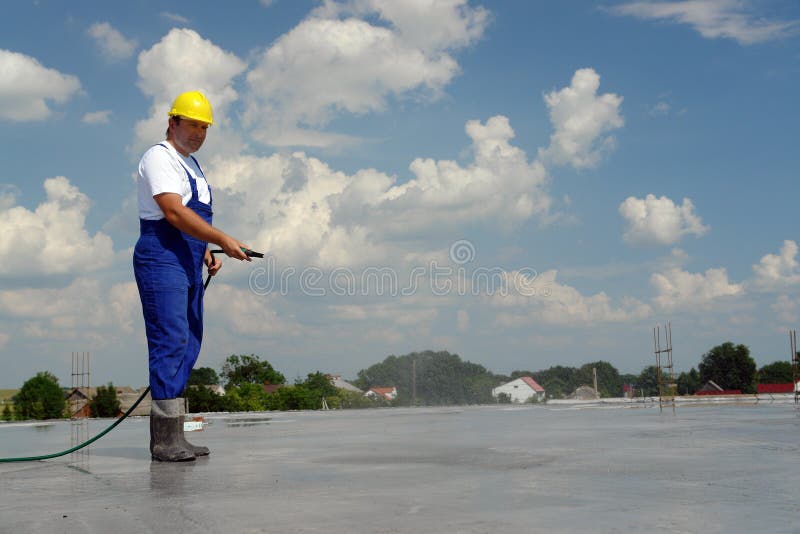 Concrete curing stock image. Image of spray, worker, concrete - 10060161