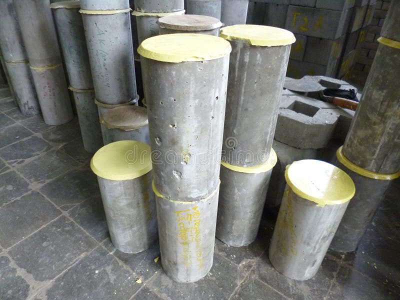 Concrete Cylinder for Testing Stock Photo - Image of engineering ...