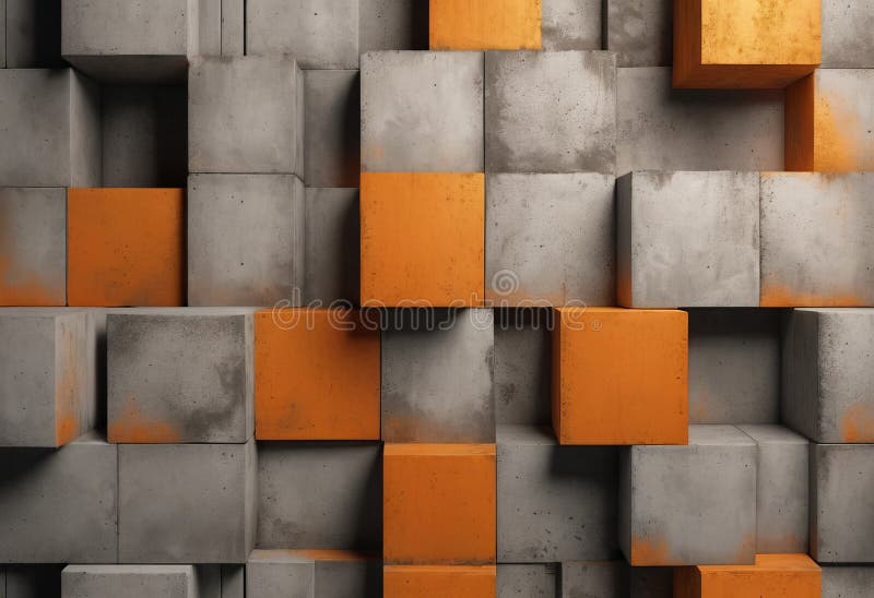 Concrete 3d Cube Wall As Background or Wallpaper. 3D Rendering Stock ...
