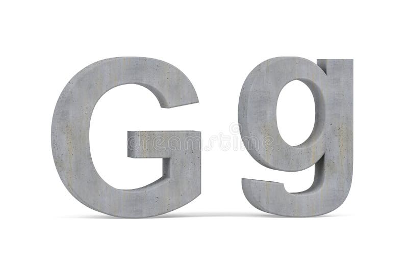 Concrete 3D Letter G - Three Dimensional Uppercase and Lowercase G ...