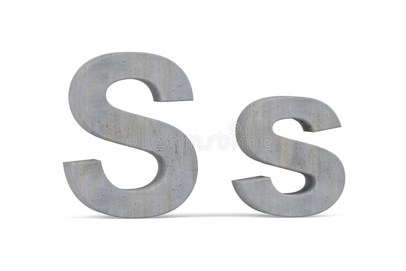 Concrete 3D Letter S - Three Dimensional Uppercase and Lowercase S ...