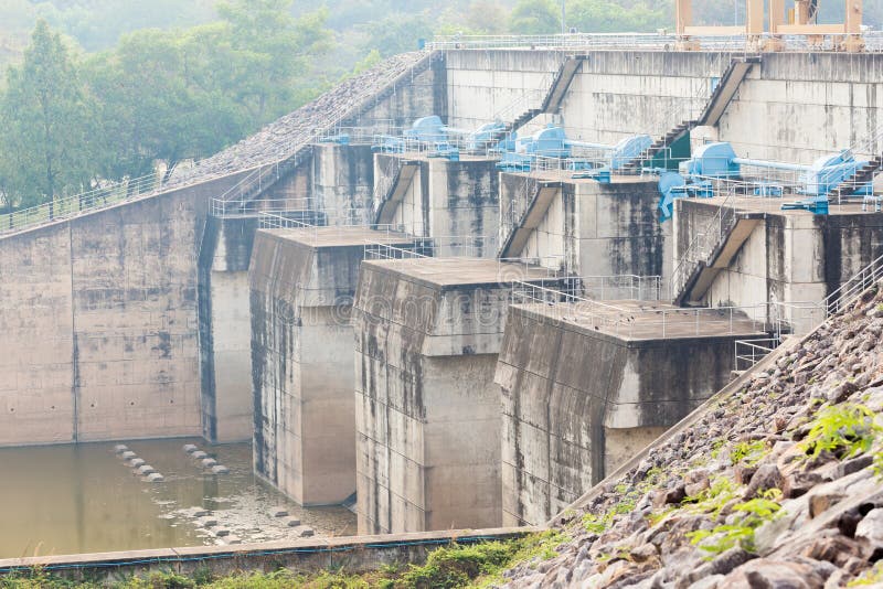 Concrete Dam Made for Water and Electric Current Supply. Stock Photo ...