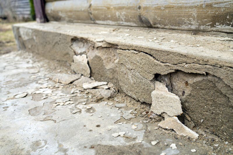 The Concrete is Damage Due To Iron Rust. the Concrete Surface Was ...