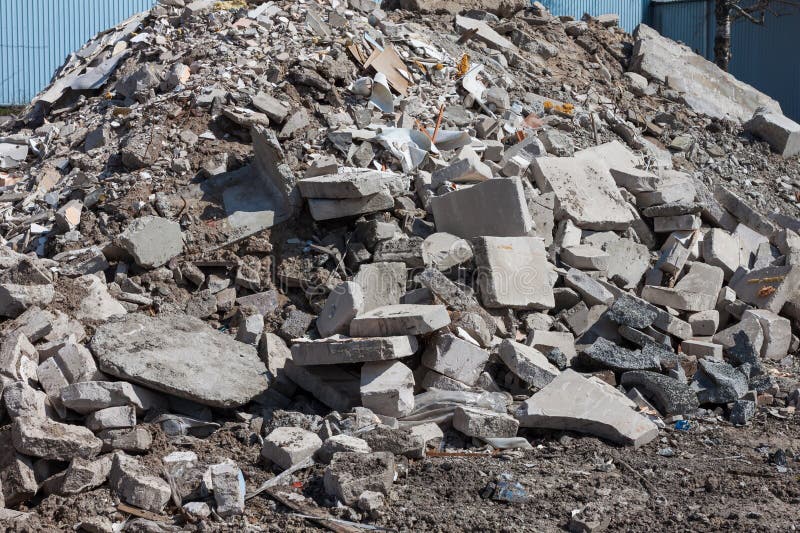Concrete Debris on Construction Site Stock Photo - Image of demolish ...
