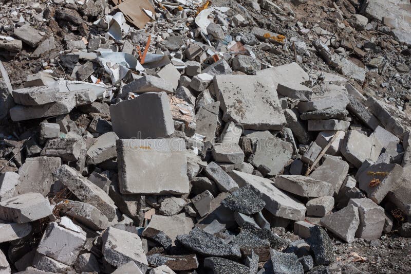 Concrete Debris on Construction Site Stock Image - Image of debris ...