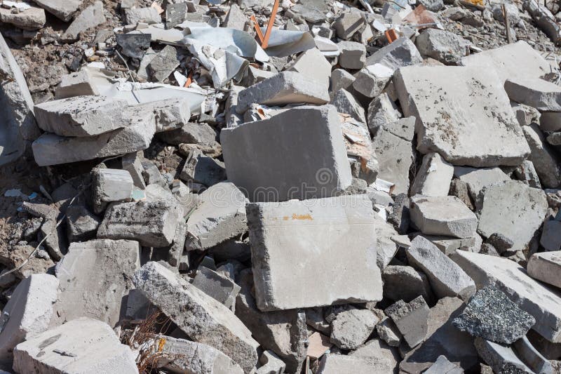Concrete Debris on Construction Site Stock Image - Image of structure ...