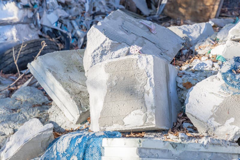 Concrete Debris, Pieces of Cinder Blocks and Other Construction Waste ...
