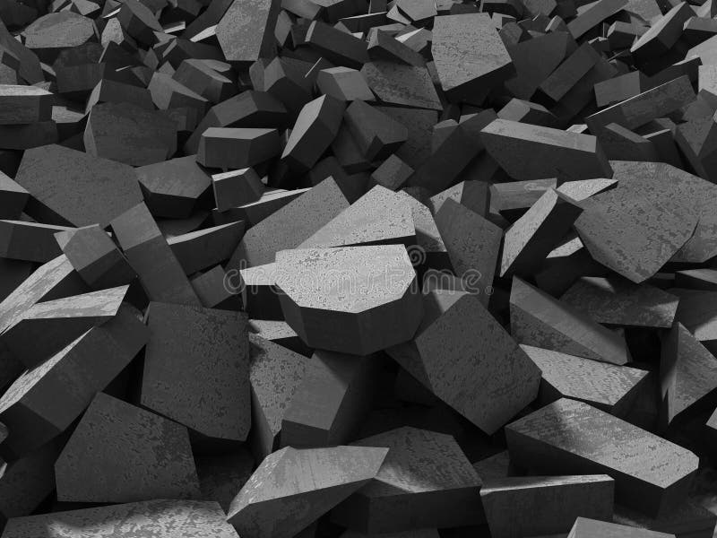 Concrete Demolition Cracked Dark Surface Stock Illustration ...