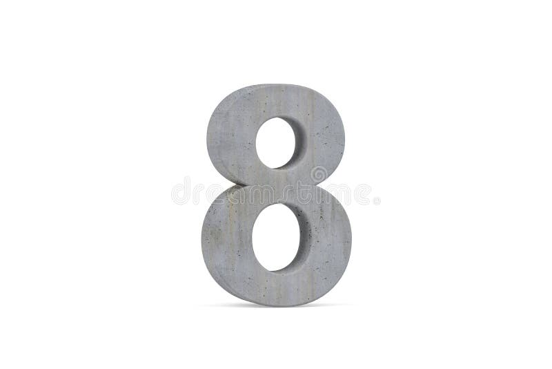 Concrete Digit 8 - Three Dimensional Digit 8 on White Background Stock ...