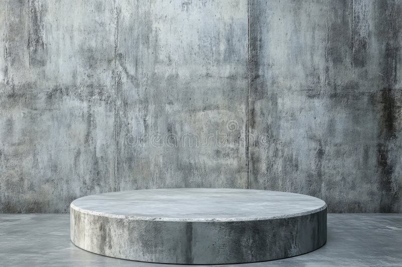 Concrete Display Stand in Minimalist Setting Stock Photo - Image of ...
