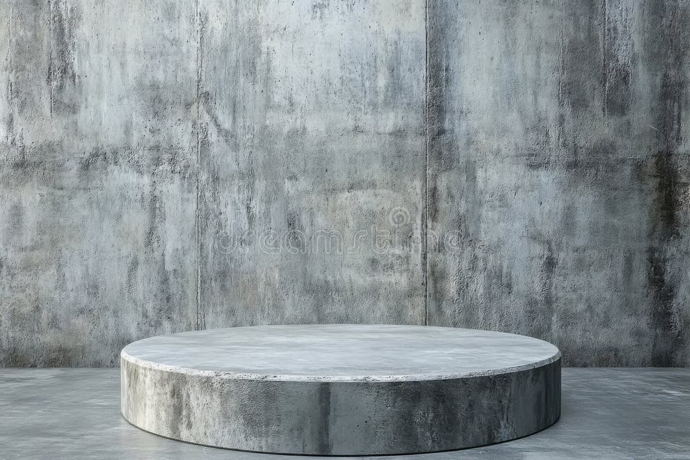 Concrete Display Stand in Minimalist Setting Stock Photo - Image of ...