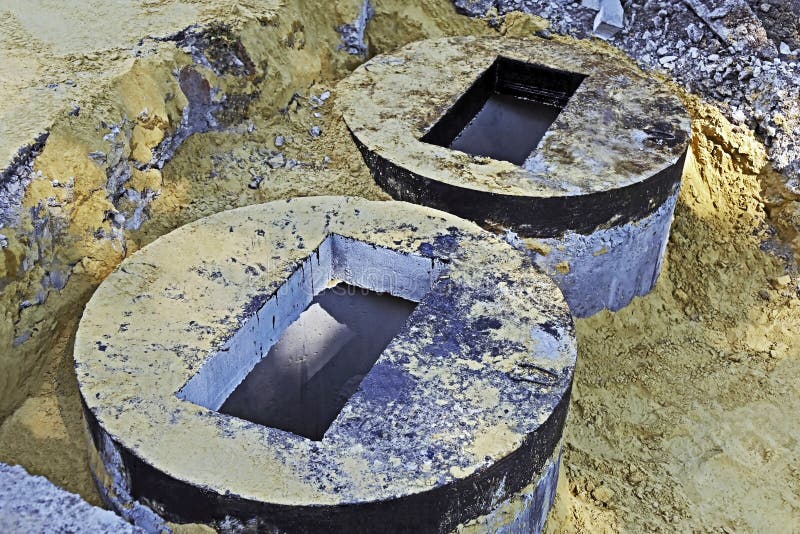 Concrete circle pit stock photo. Image of material, ferroconcrete ...