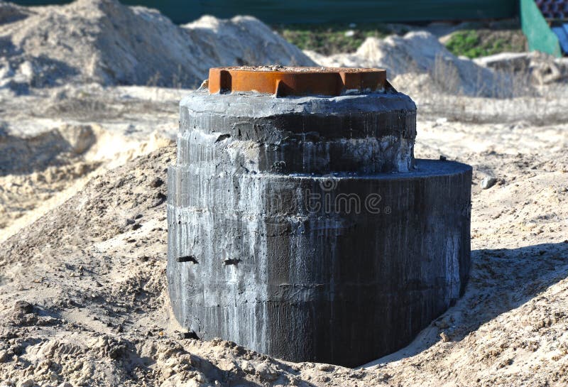 Concrete drain pit stock image. Image of circular, manufacturing ...