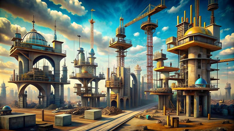 Concrete Dreams: a Vision of Future Structures AI Generated Stock ...