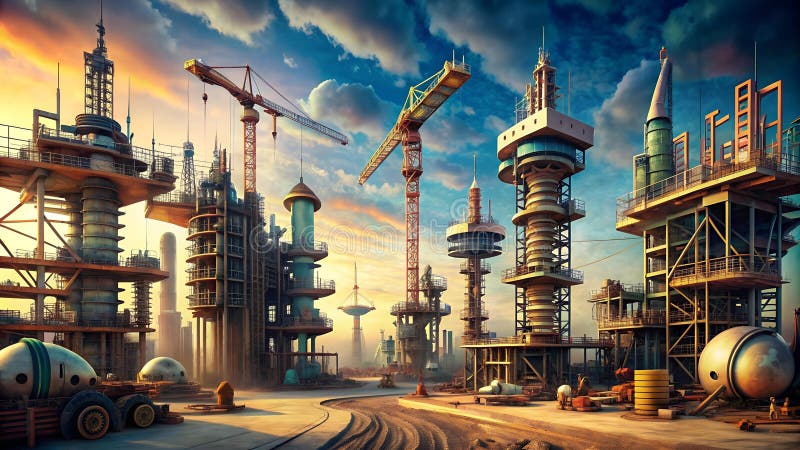 Concrete Dreams: a Vision of Future Structures AI Generated Stock ...