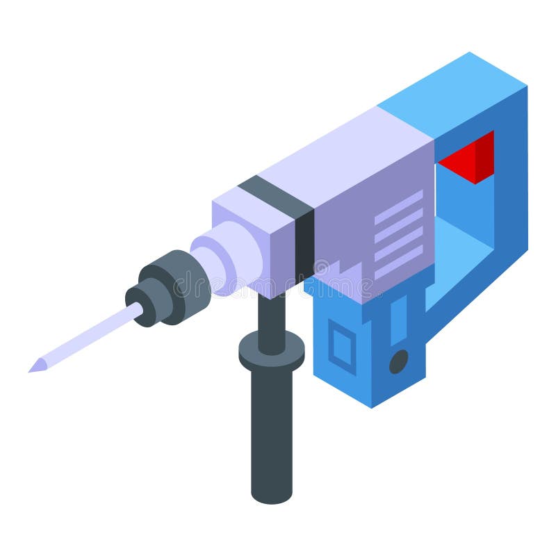 Concrete Electric Hammer Icon Isometric Vector. Kit Machine Stock ...