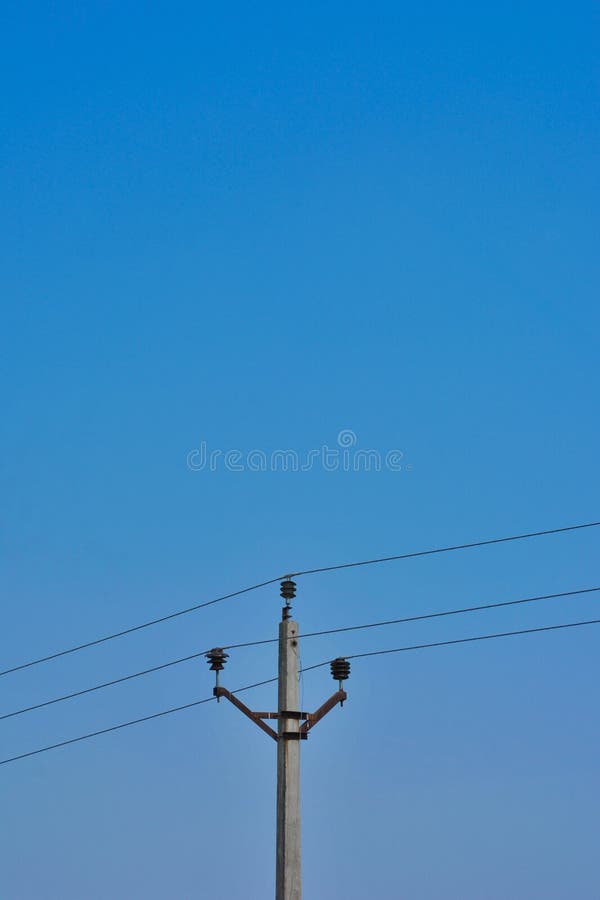 Concrete electric pole. stock image. Image of post, electric - 163474169