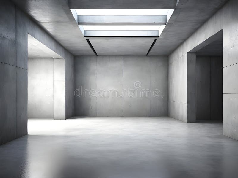 Concrete Empty Room Interior Design. Empty Room Background Stock ...