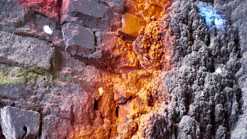 Concrete after Long Erosion Color Stock Photo - Image of landslide ...